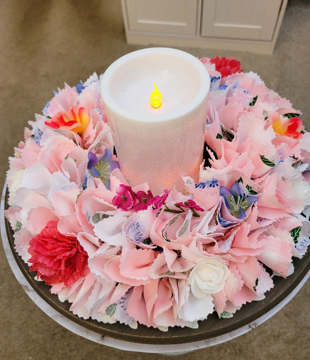 Spring Candle Ring, Table Wreath Holder, Table Candle Wreath, Spring ...