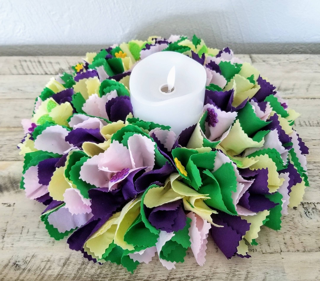 Wreath Centerpiece, Spring Candle Holder, Spring Centerpiece, Farmhouse ...