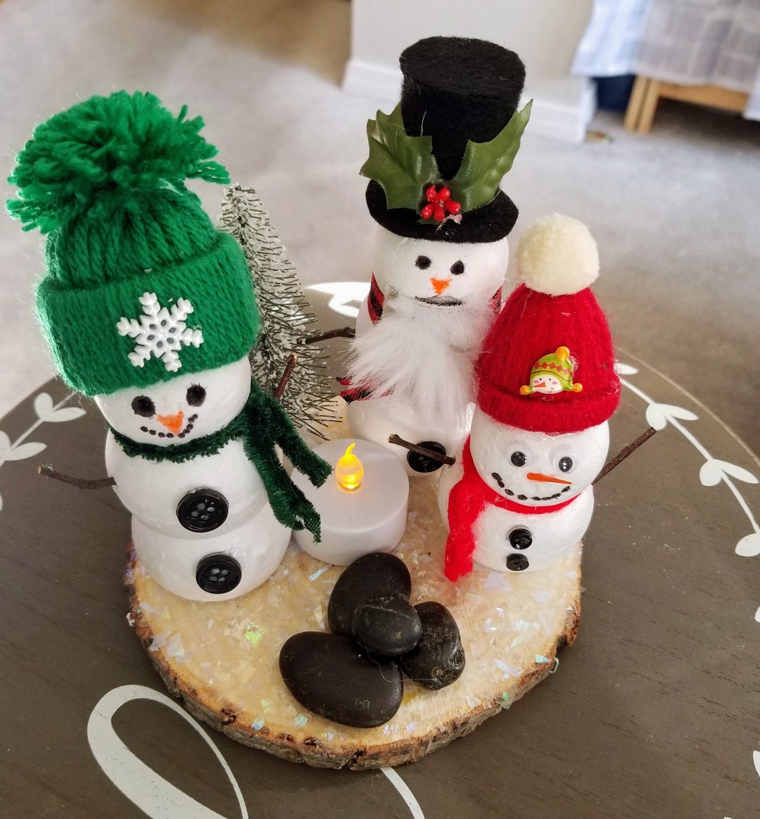 Snowmen Decor, Snowman Family, Winter Table Centerpiece, Snowman Shelf ...