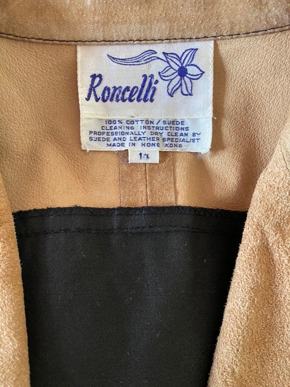 1970s Roncelli black & tan blocked suede jacket or bl… - Gem