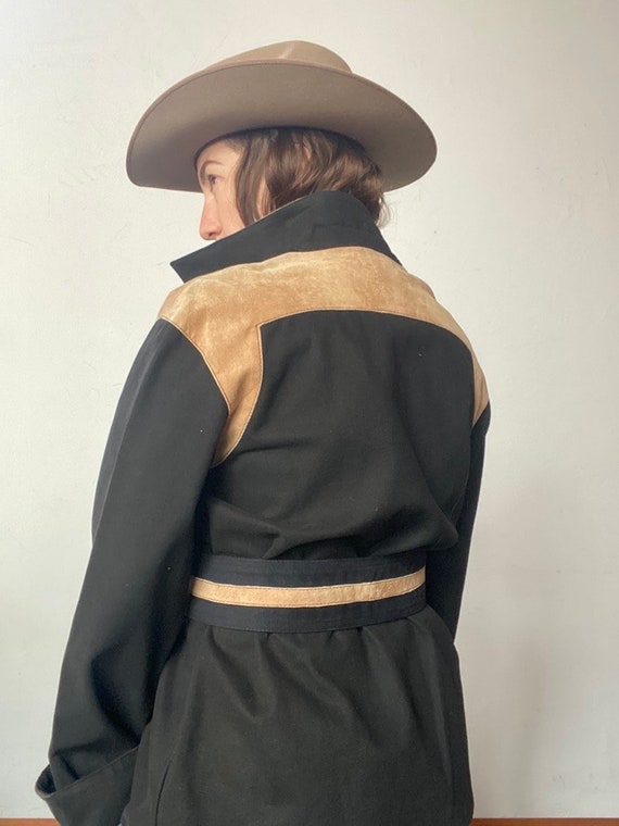 1970s Roncelli black & tan blocked suede jacket or bl… - Gem