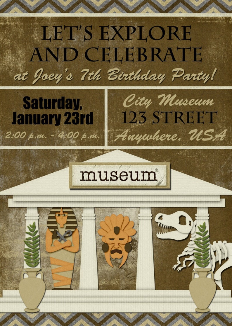 Museum Birthday Party Invitation - Etsy