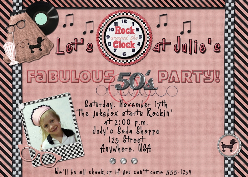 Fabulous 50's Birthday Party Invitation - Etsy