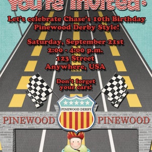 Pinewood Derby Birthday Invitation, Soapbox Birthday Invitation, Racing ...