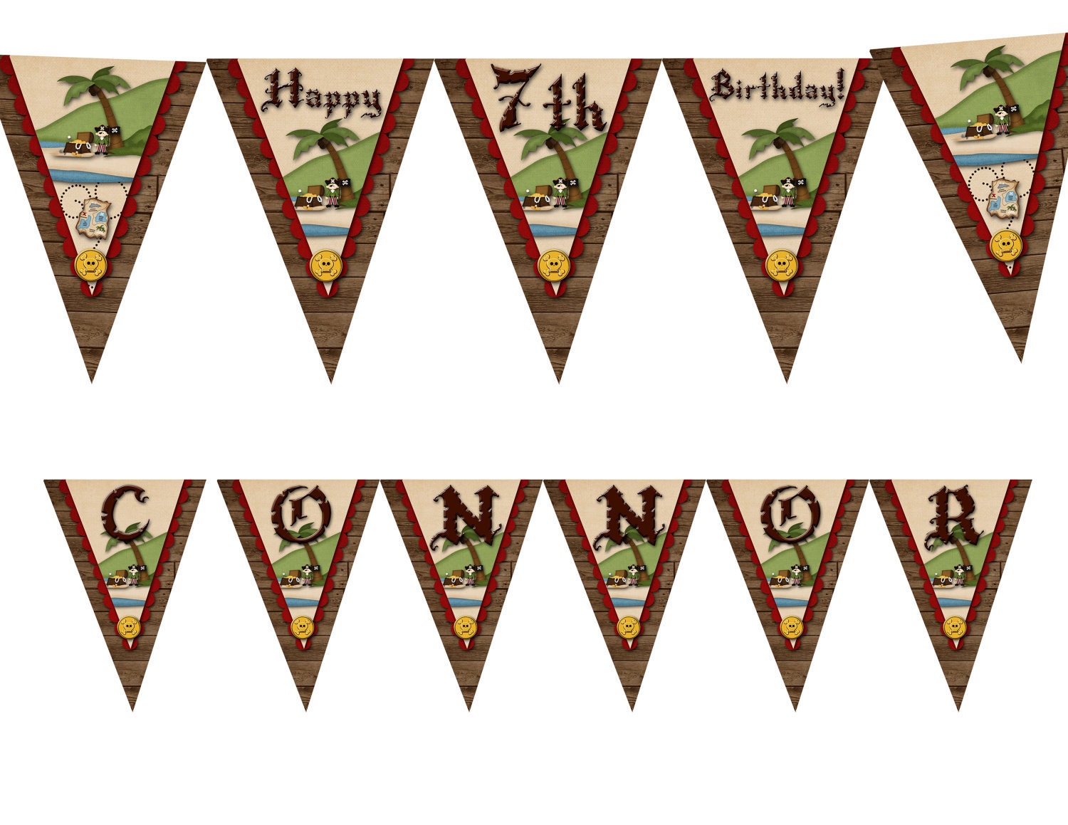 Ahoy Me Matey's Party Pack Banner Bookmarks Cupcake | Etsy