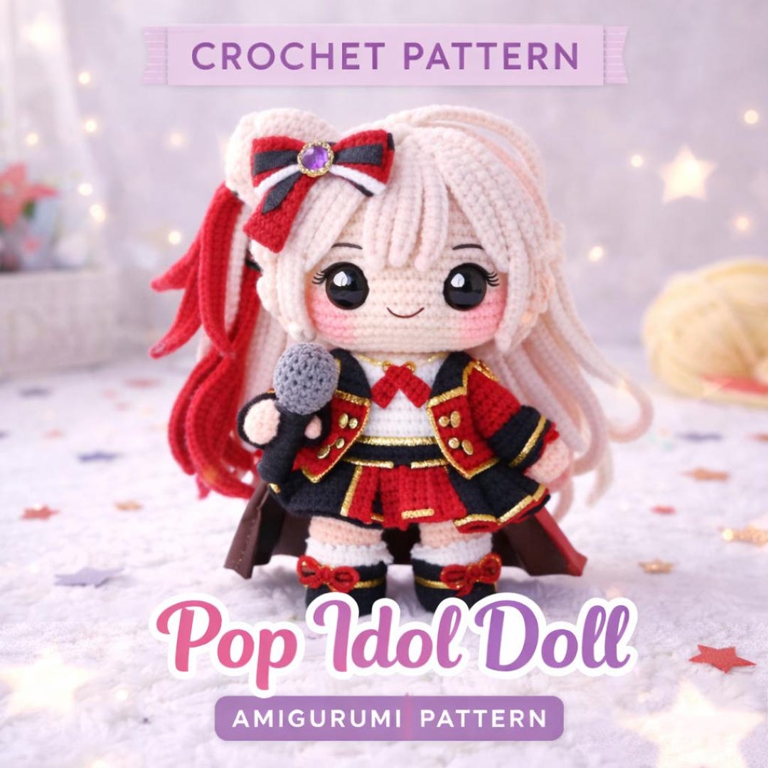 Pop Idol Doll Crochet Pattern PDF | Amigurumi Doll Pattern | Kawaii ...