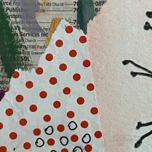 Pattern and Disorder Abstract Torn Paper Collage on 5x7 Paper Rainbow ...