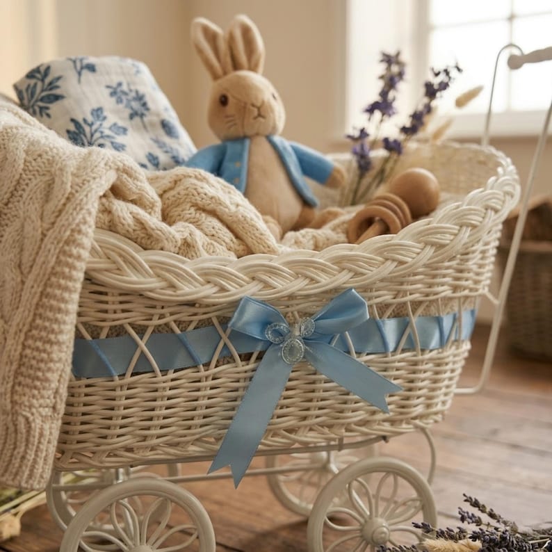 Newborn Gift Hamper Basket, Baby Boy Girl Gifts Set, Keepsake Nursery ...