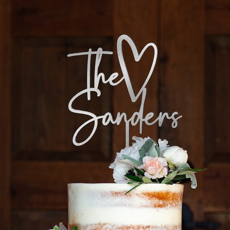 Silver Cake Topper - Etsy