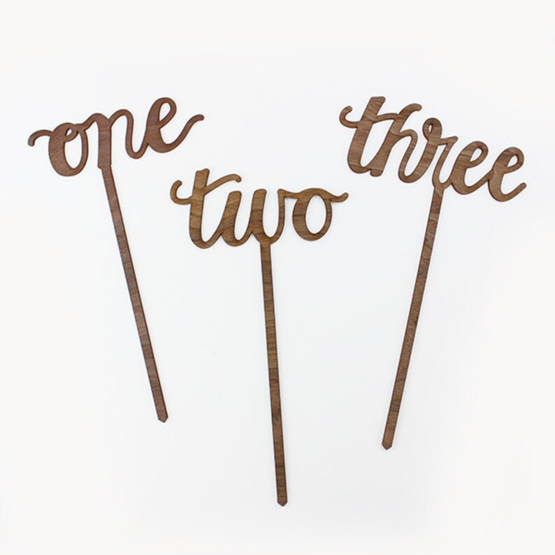 Script Number Cake Topper - Etsy