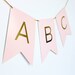 Gold Foil Stamped Blush Pink Alphabet Custom Letter Banner - Etsy