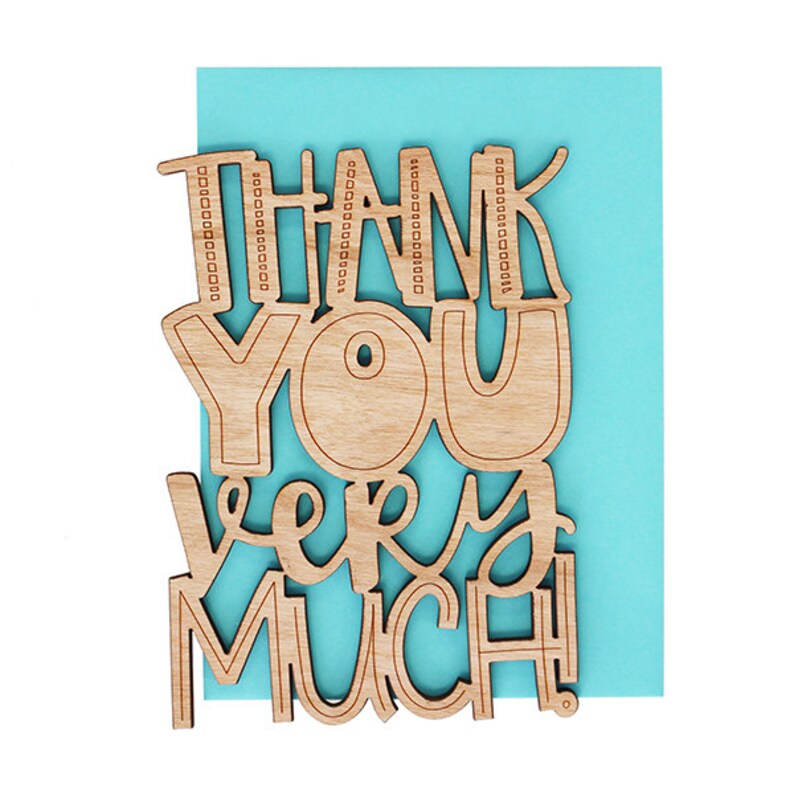 Thank You Very Much Laser Cut Wood Card Etsy thank-you-very-much-laser-cut-wood-card-etsy