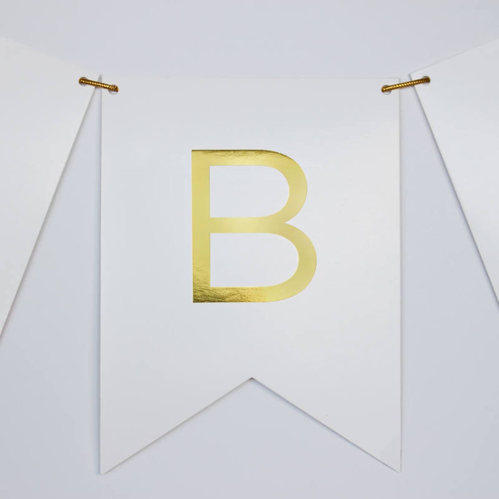 Gold Foil Stamped White Alphabet Custom Letter Banner | Etsy