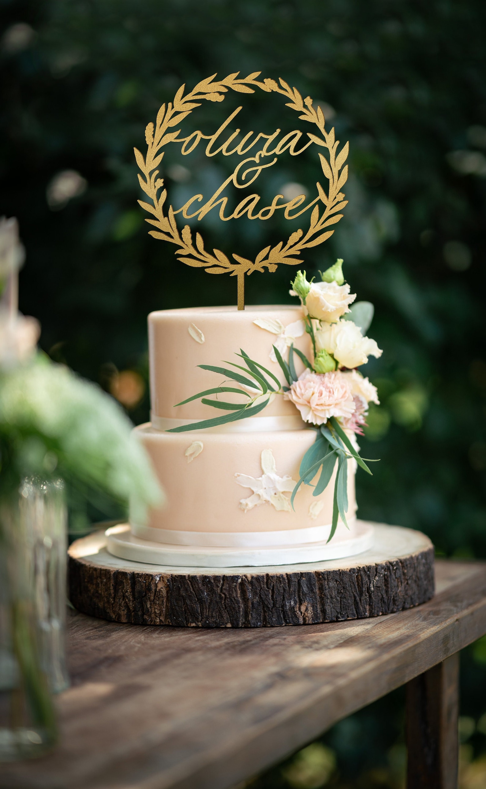 Personalized Wedding Cake Topper / Custom Script Cake Topper for ...