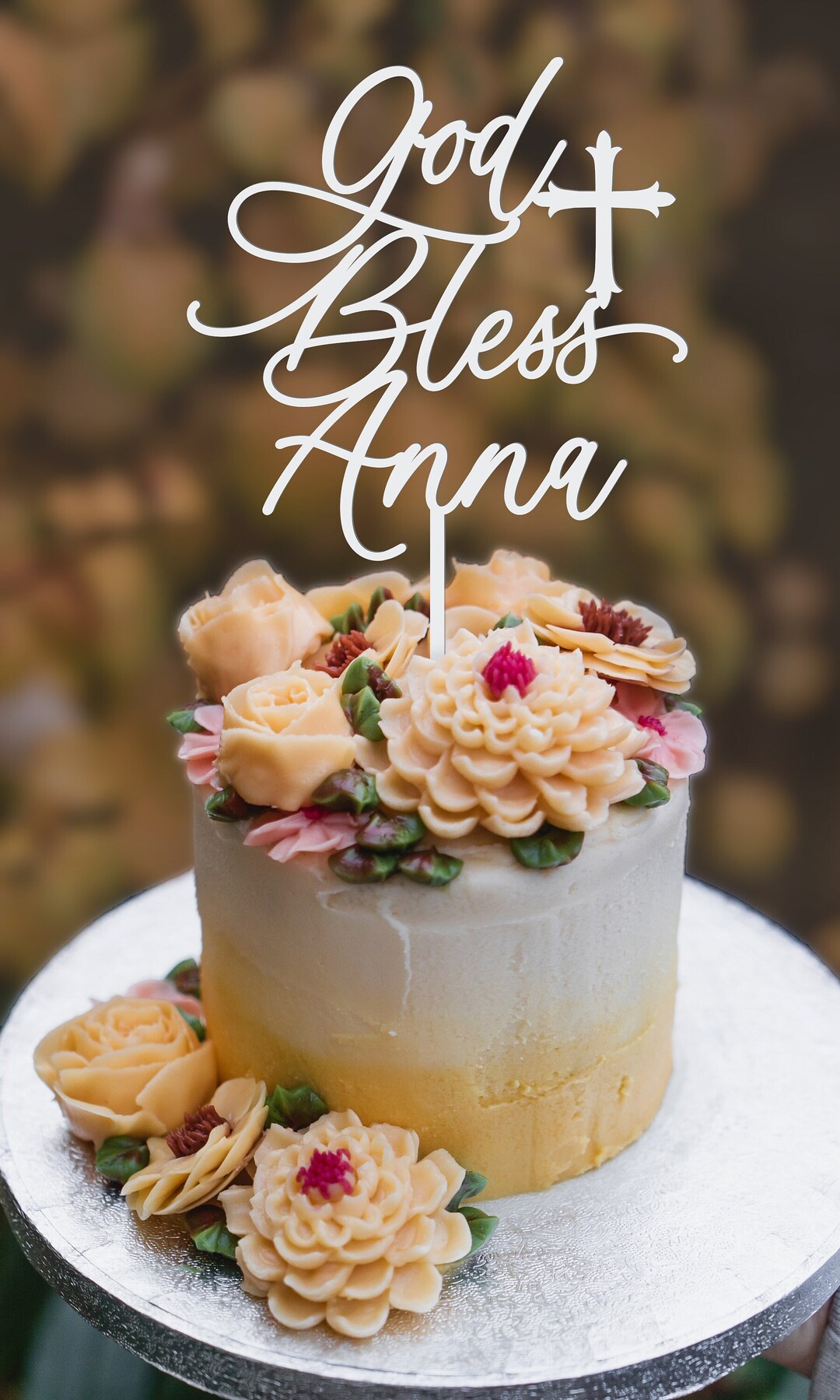 Personalized Christening and Baptism Cake Topper / Custom Script Cake ...