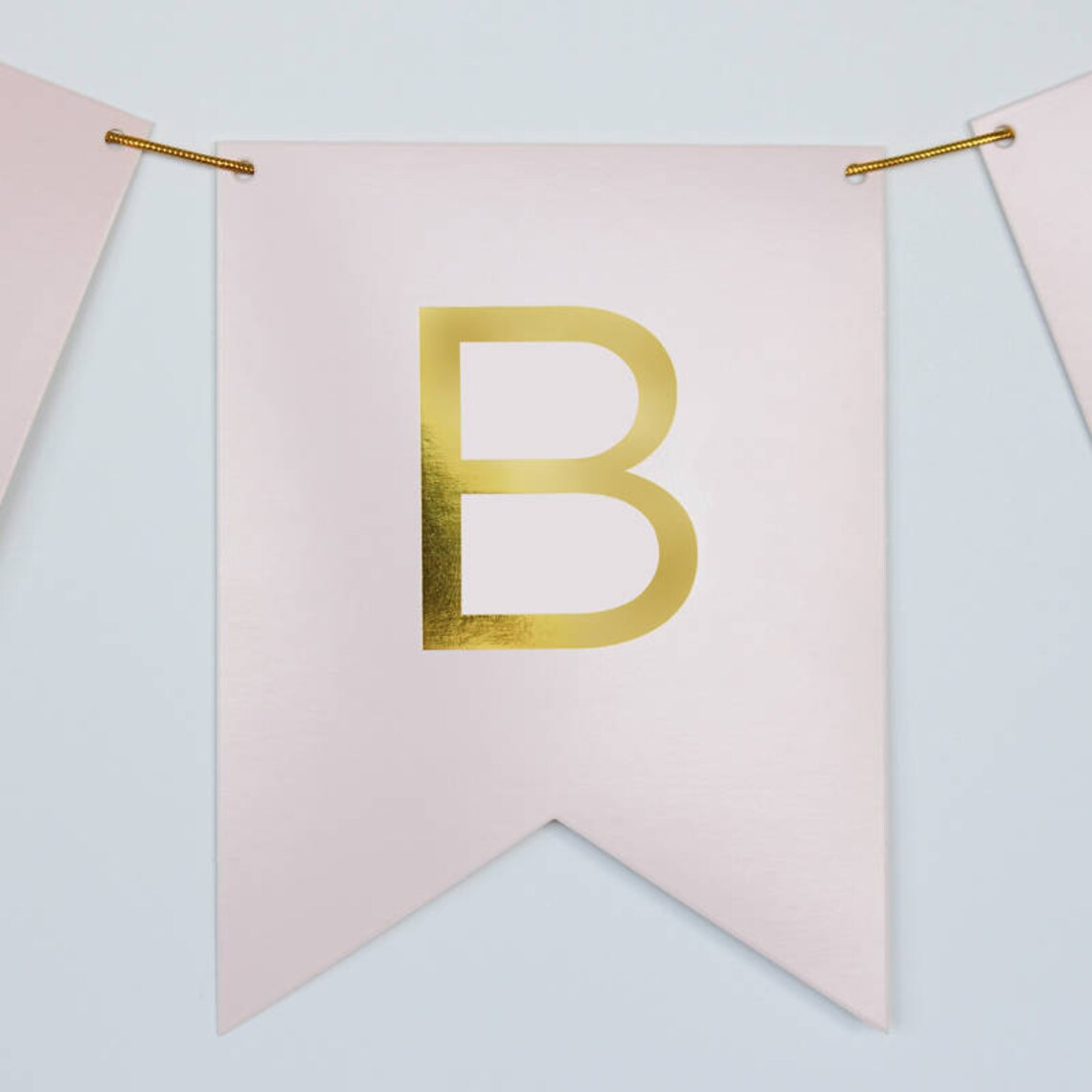 Gold Foil Stamped Blush Pink Alphabet Custom Letter Banner | Etsy