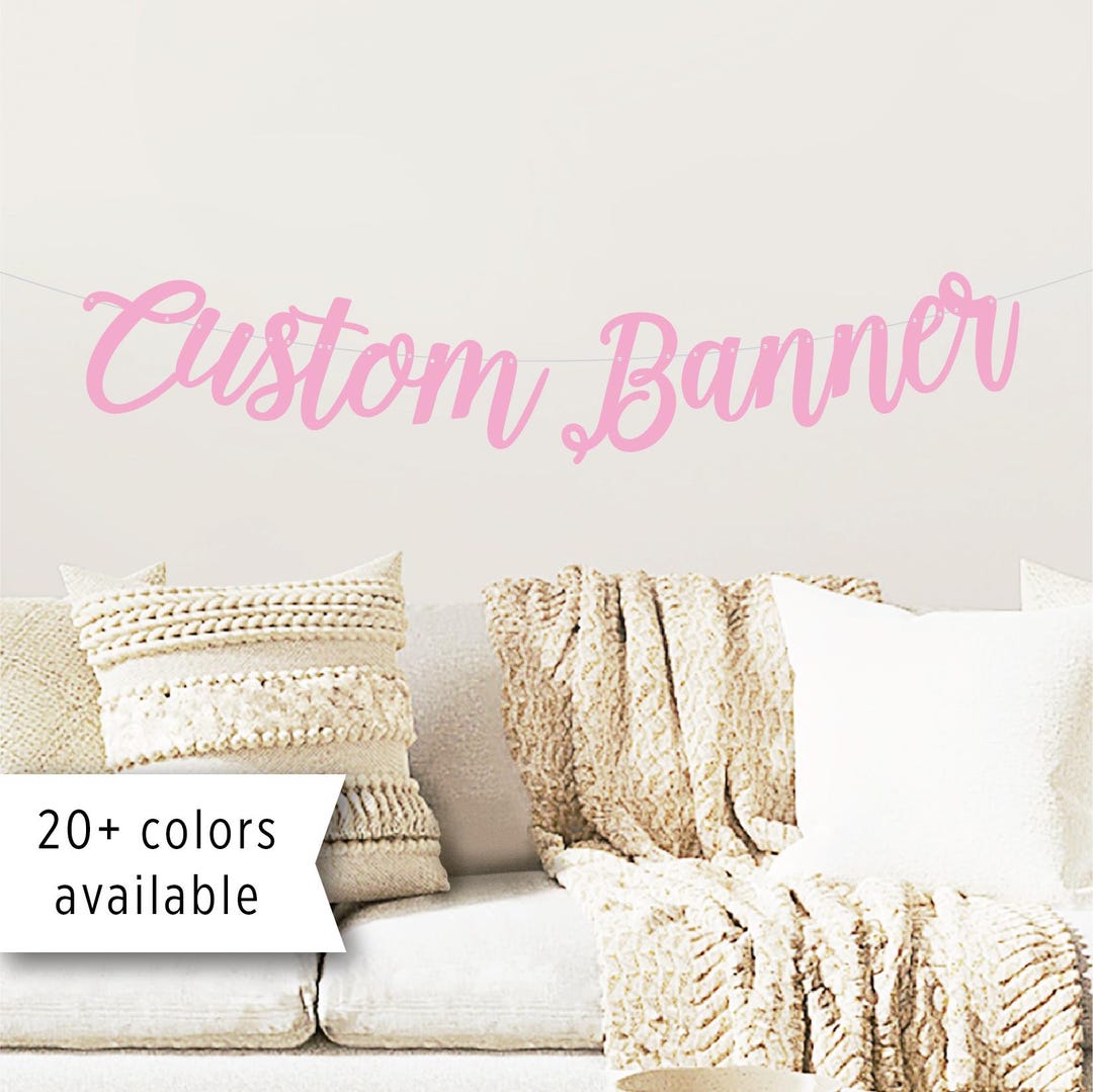 Custom Cursive Banner / Personalized Script Sign / Custom Name Banner ...
