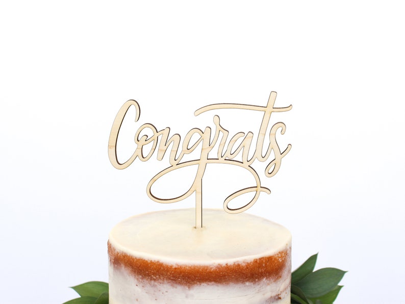 Calligraphy Congrats Cake Topper, Celebration Party Cake Topper, Script ...