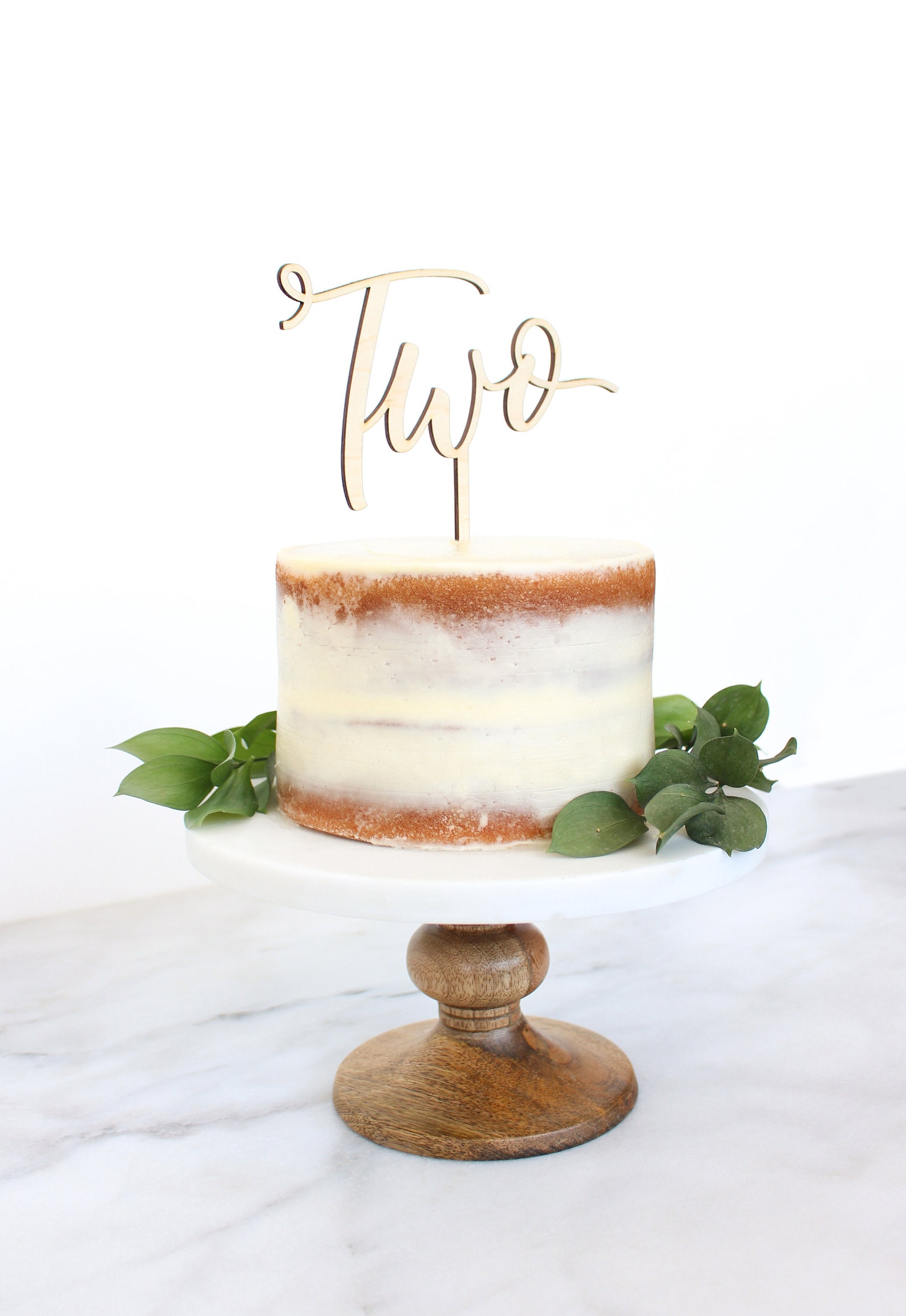 Calligraphy Two Birthday Cake Topper, Toddler Birthday Cake Topper ...
