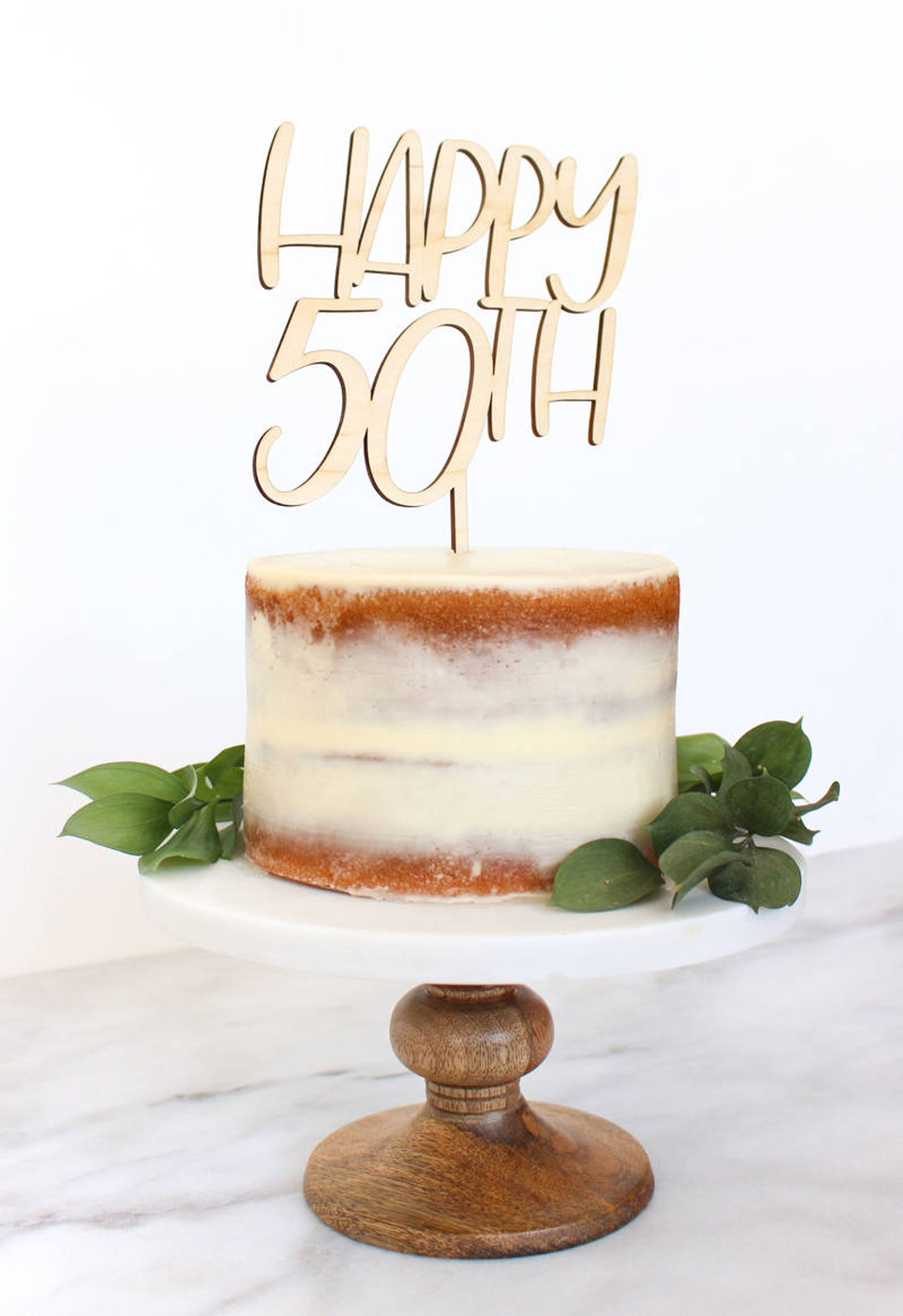 50th Birthday Cake Topper 50th Anniversary Cake Topper Happy | Etsy