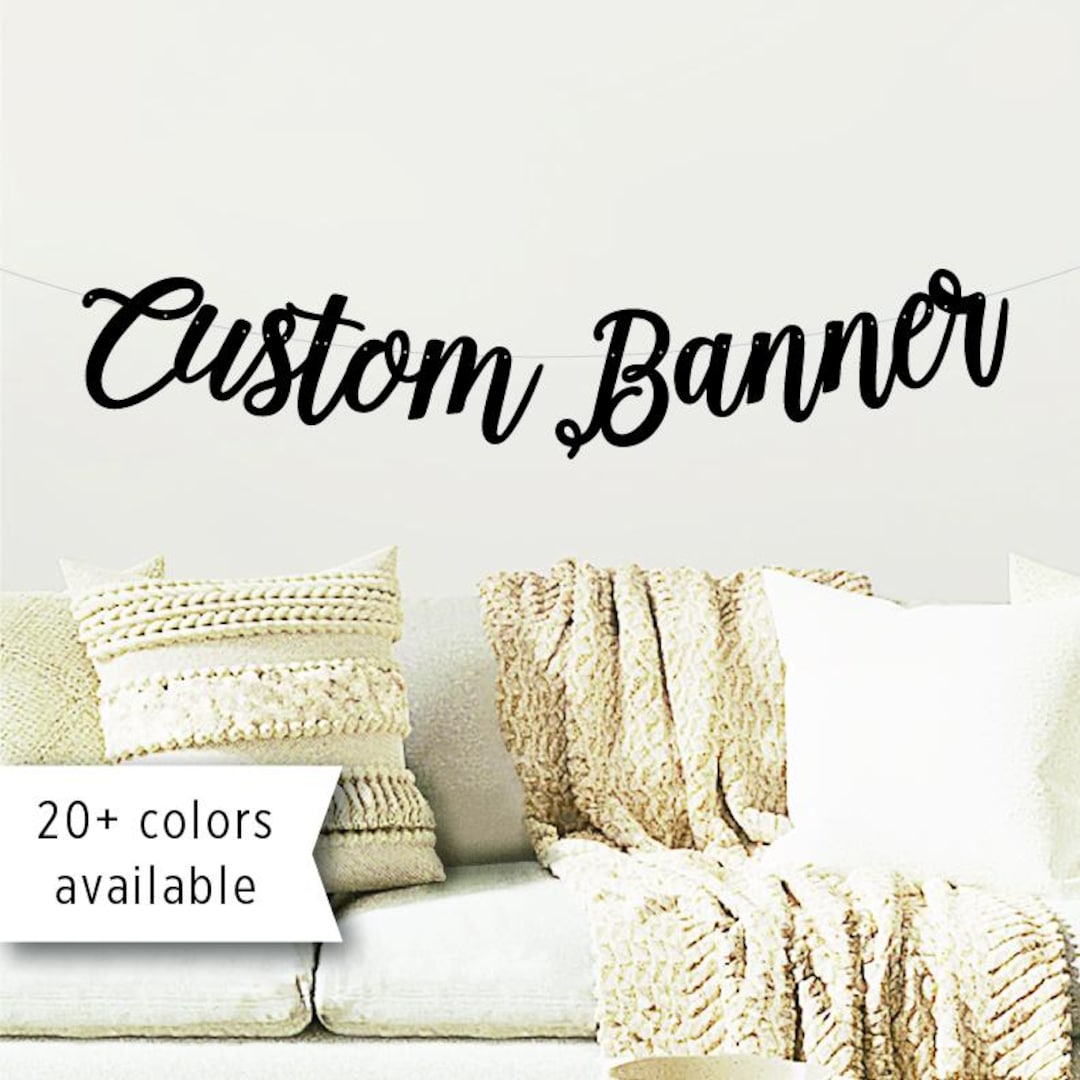 Custom Cursive Banner / Personalized Script Sign / Custom Name Banner ...