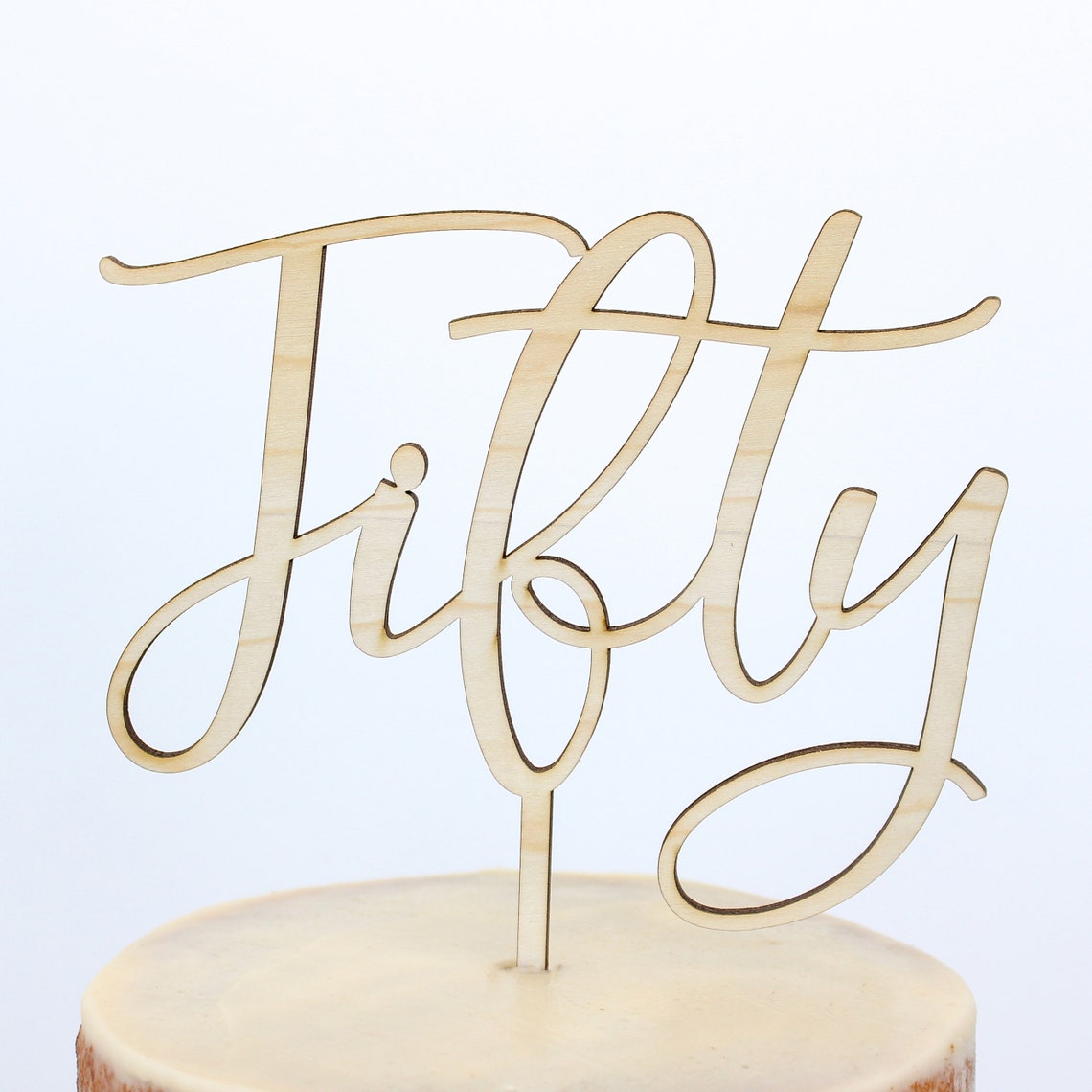 Calligraphy Fifty Birthday or Anniversary Cake Topper - Etsy