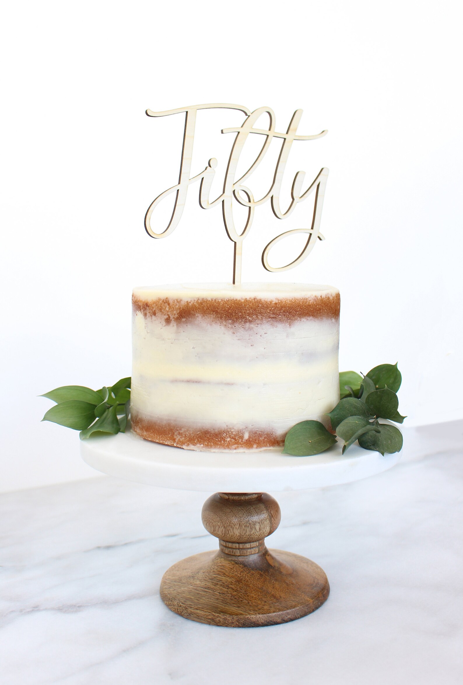 Calligraphy Fifty Birthday or Anniversary Cake Topper - Etsy