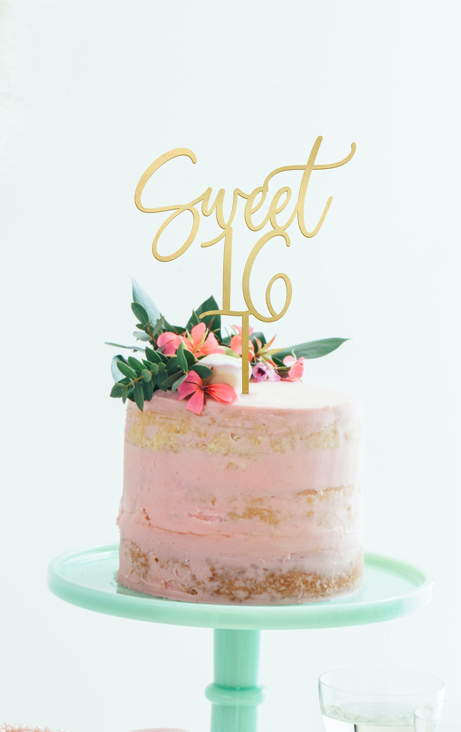Sweet 16 Cake Topper / Sweet Sixteen Cake Topper / Happy 16th Birthday ...