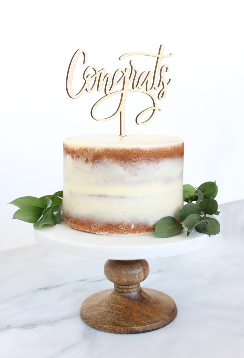 Calligraphy Congrats Cake Topper, Celebration Party Cake Topper, Script ...