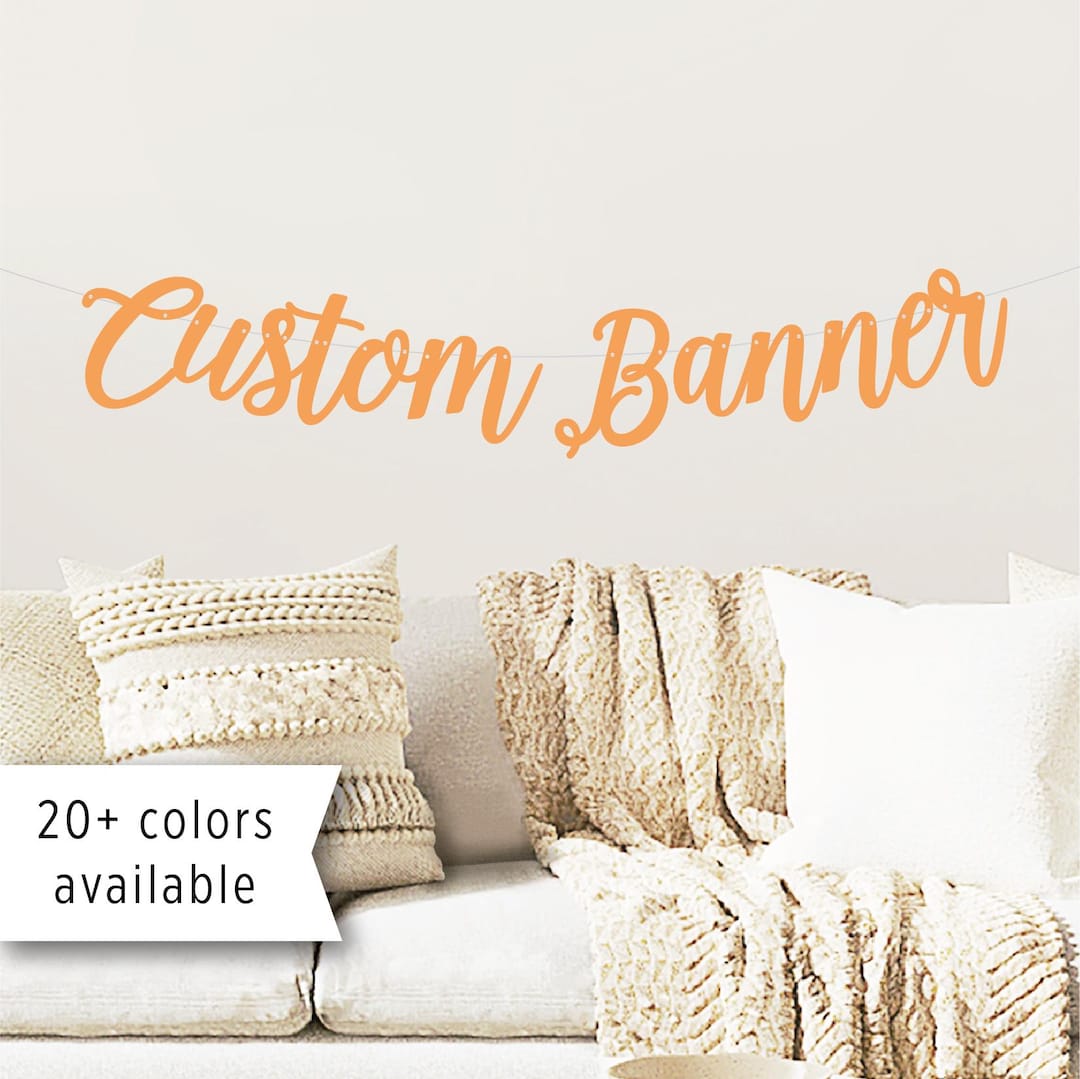 Custom Cursive Banner / Personalized Script Sign / Custom Name Banner ...