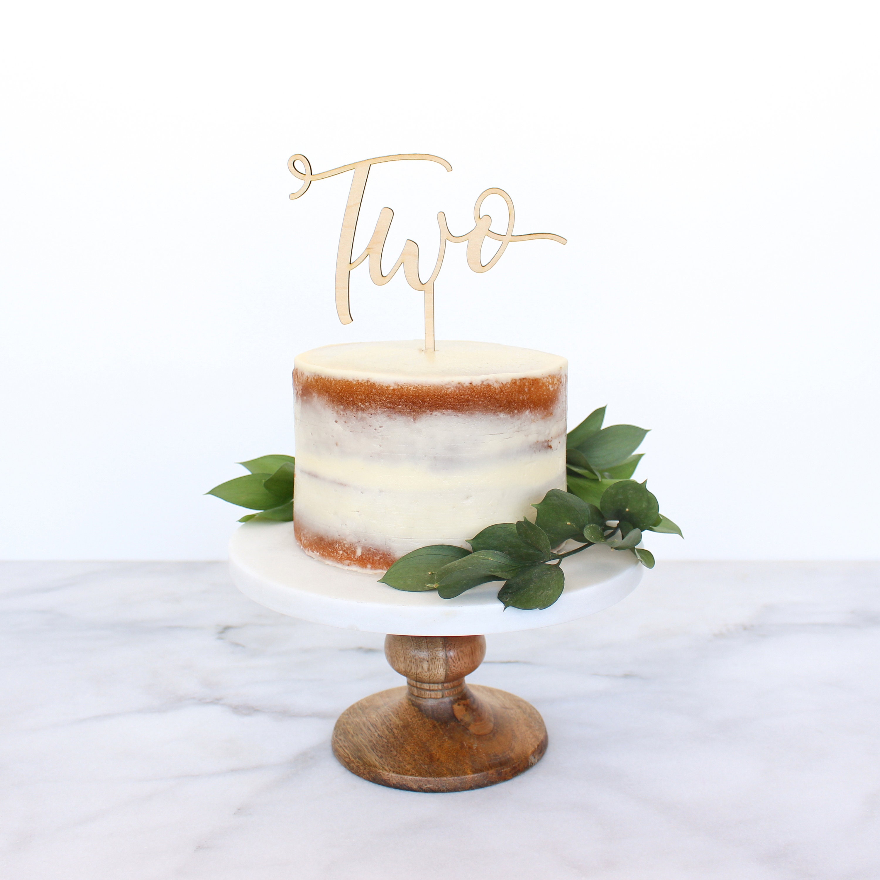 Calligraphy Two Birthday Cake Topper, Toddler Birthday Cake Topper ...