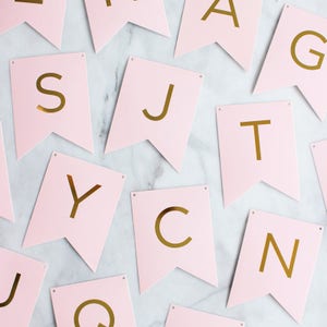 Gold Foil Stamped Blush Pink Alphabet Custom Letter Banner - Etsy