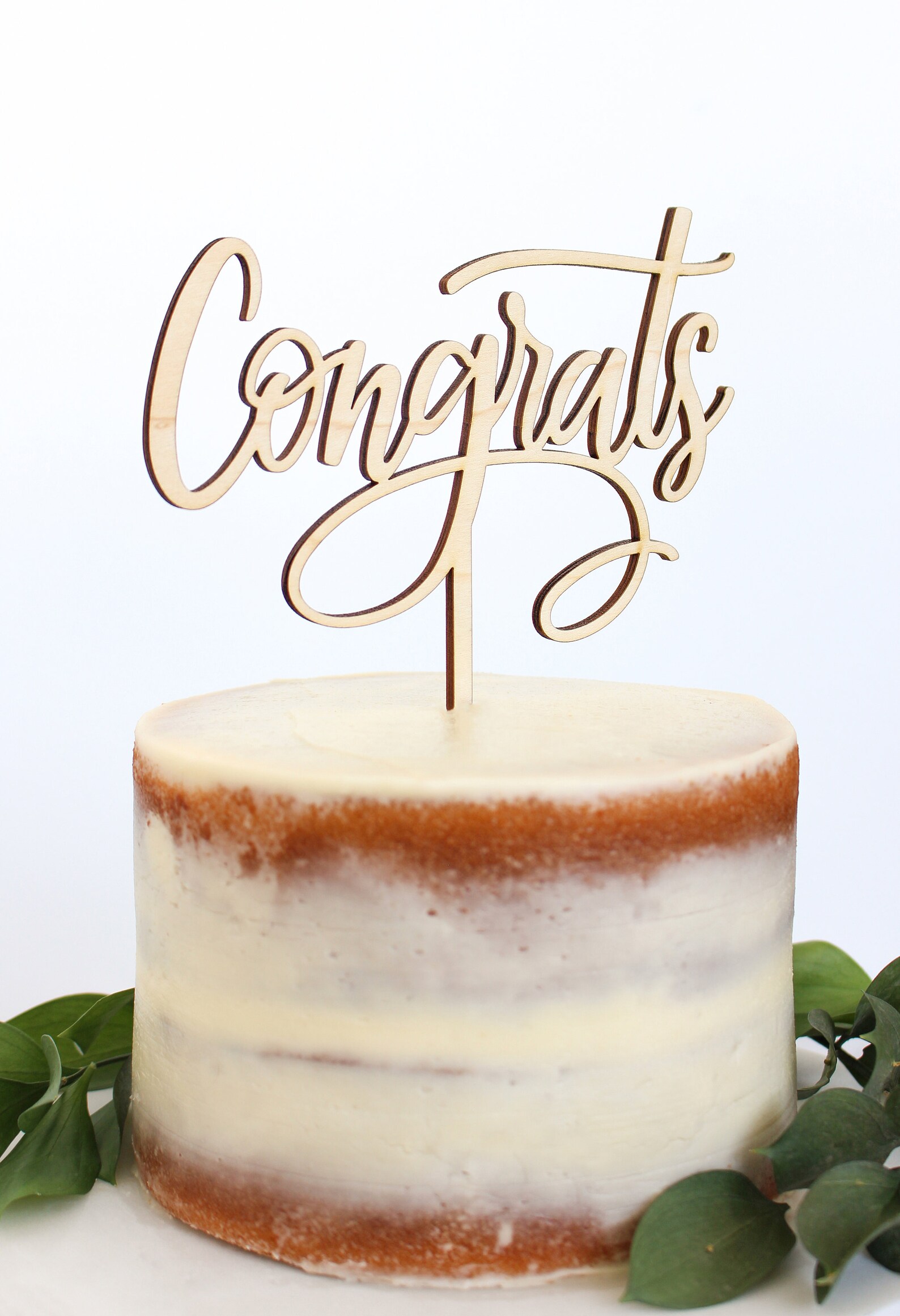 Calligraphy Congrats Cake Topper, Celebration Party Cake Topper, Script ...