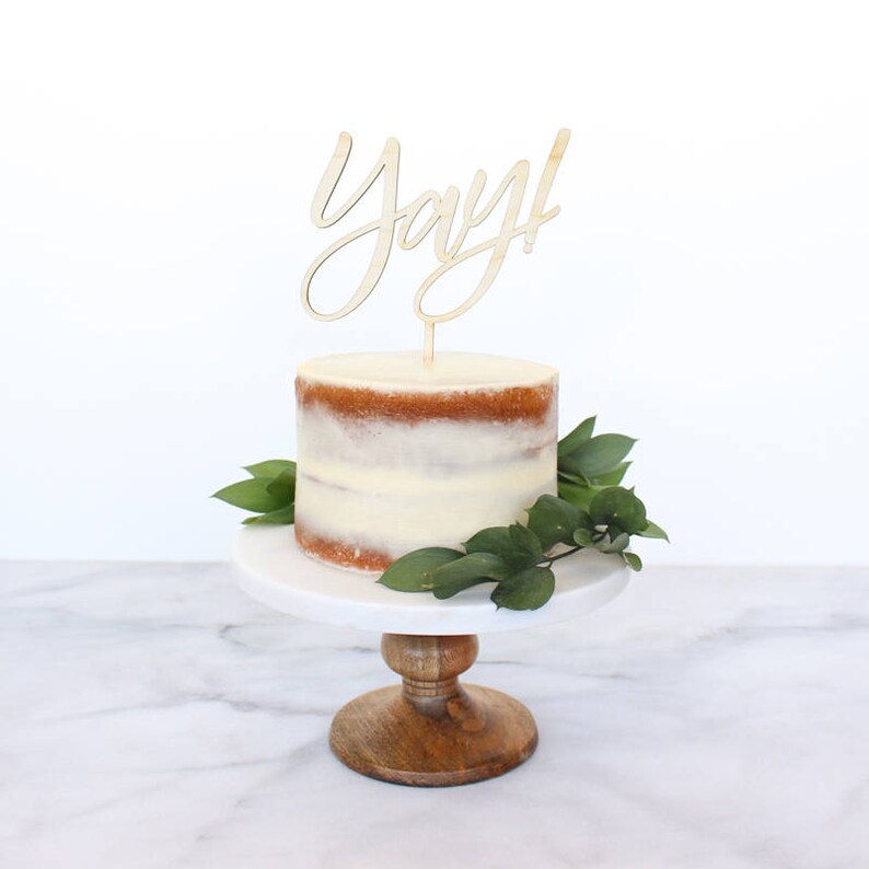 Calligraphy Yay Cake Topper Script Yay Cake Topper | Etsy