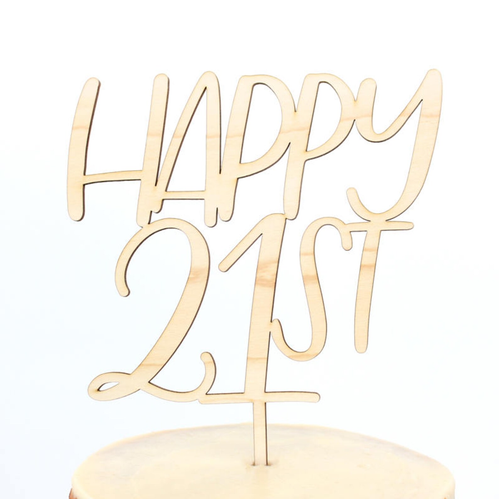 Twenty First Birthday Cake Topper, 21st Birthday Calligraphy Cake ...