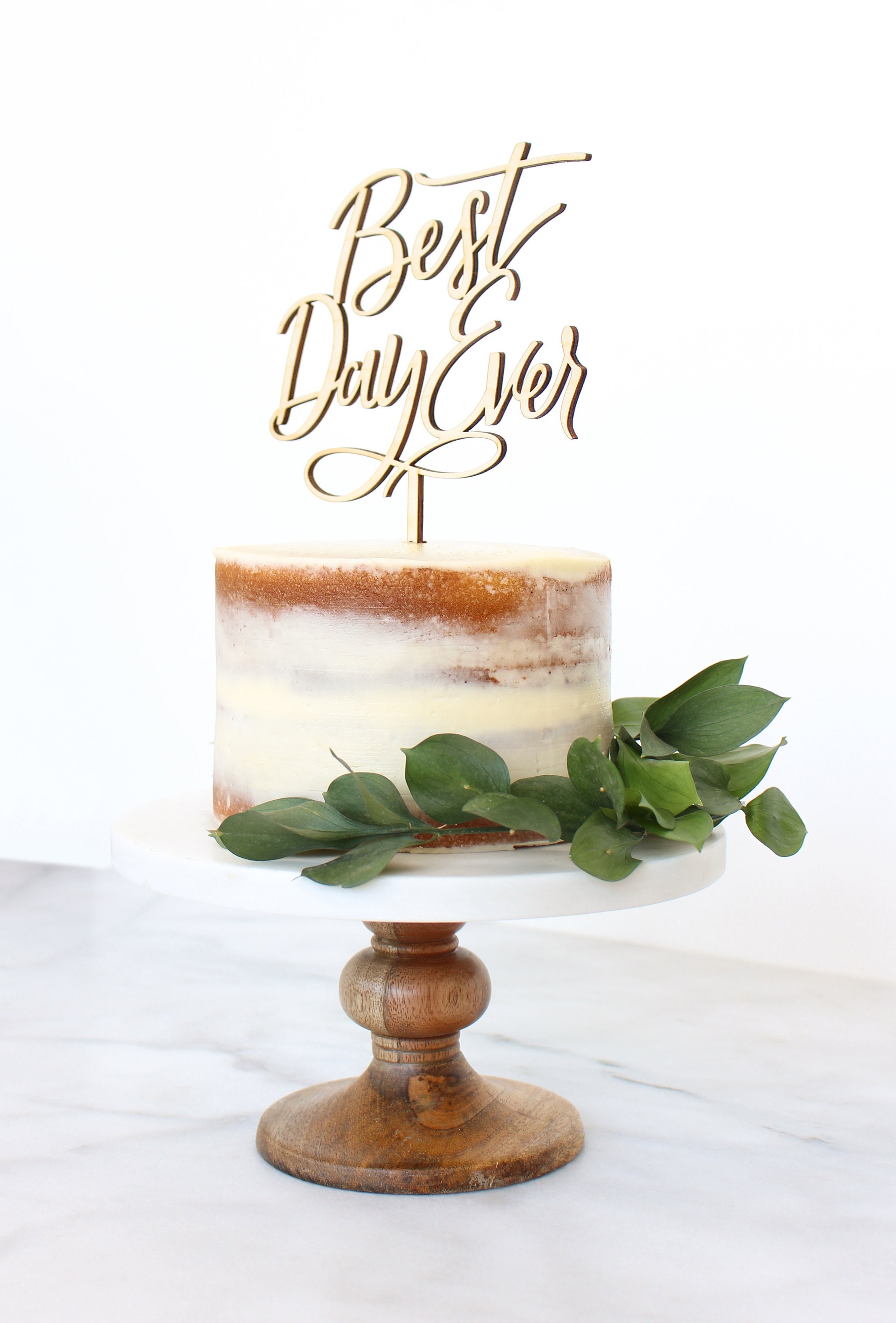 Calligraphy Best Day Ever Cake Topper Wedding Cake Topper | Etsy