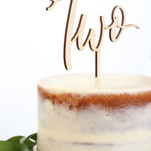 Calligraphy Two Birthday Cake Topper, Toddler Birthday Cake Topper ...