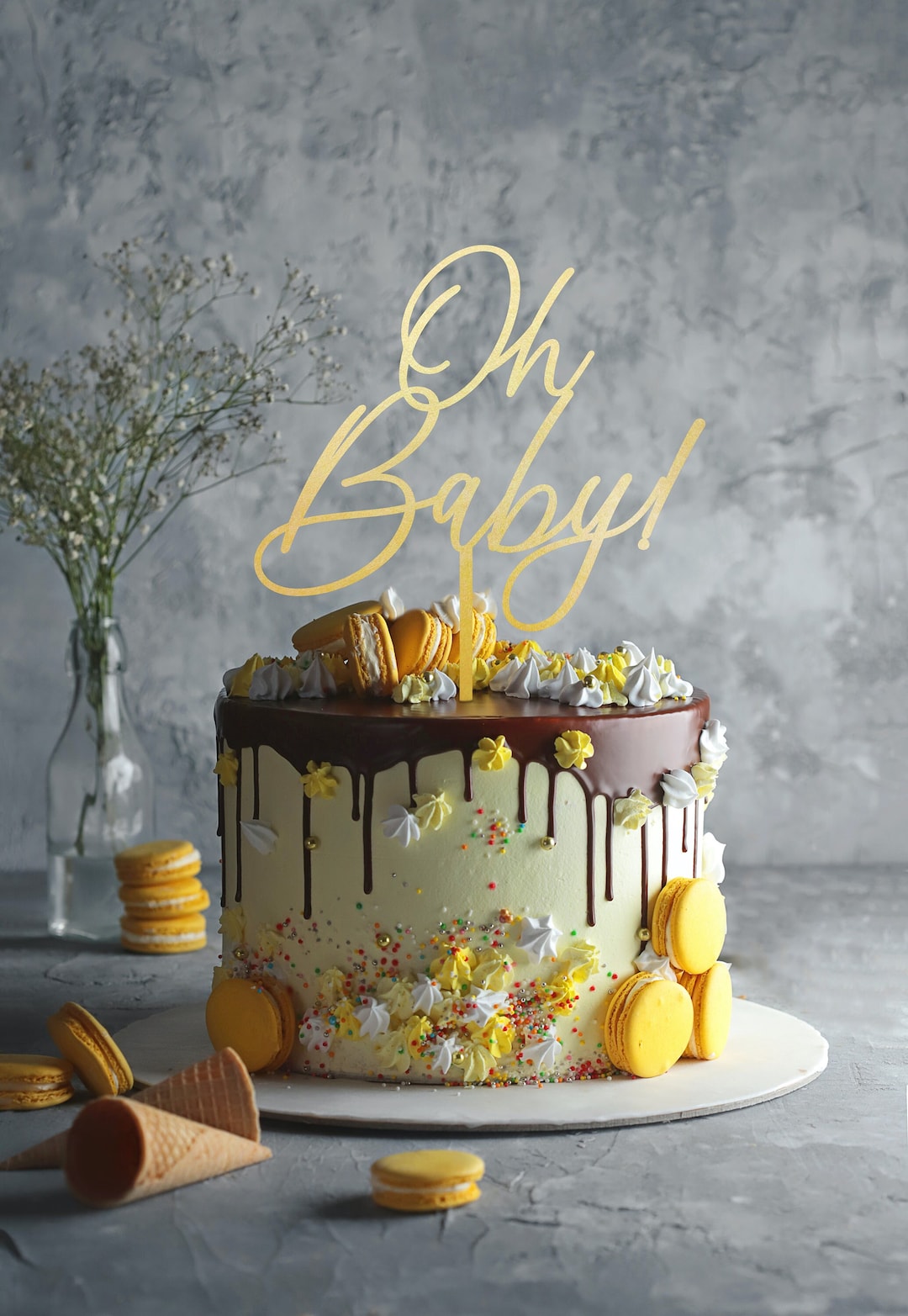 Oh Baby Cake Topper / Baby Shower Cake Topper / Gender Reveal Cake ...