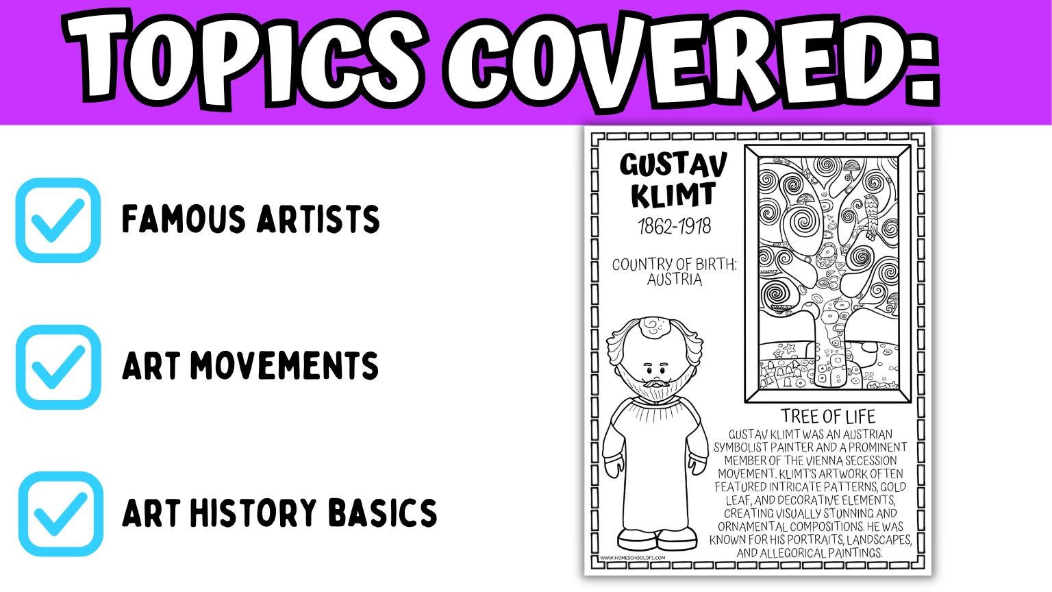 Famous Artists Coloring Pages Printable | Art History Activity for Kids ...