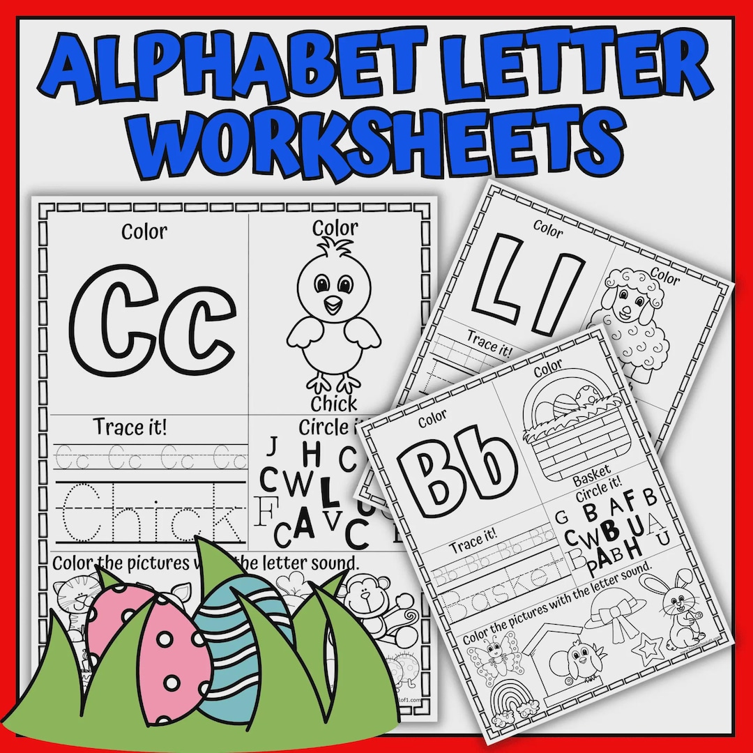Easter Alphabet Worksheets Printable | Letter Tracing A-Z | Preschool ...