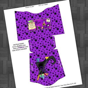 Digital Printable French Fry Box - Halloween French Fries Holder ...