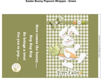 Digital Printable Easter Bunnies Popcorn Wrapper Set Instant Download ...