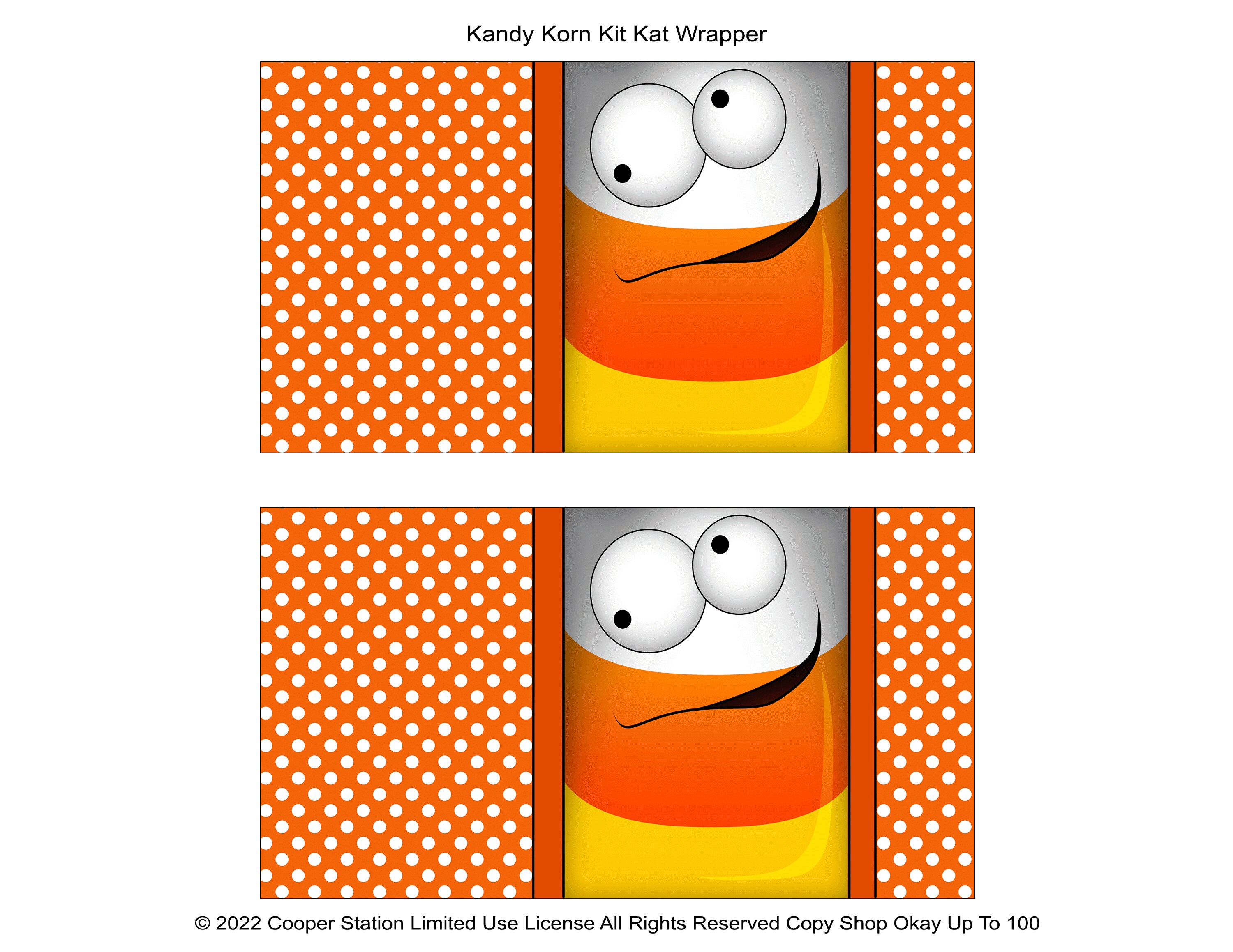 Digital Printable Halloween Candy Corn Face Kit Kat Chocolate - Etsy