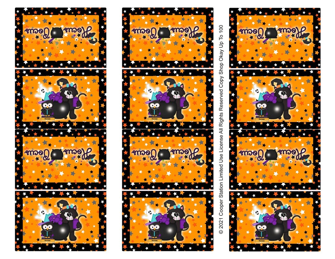 Halloween Treat Bag Toppers Small - Ghost - Cat - Owl Candy Bag Toppers ...