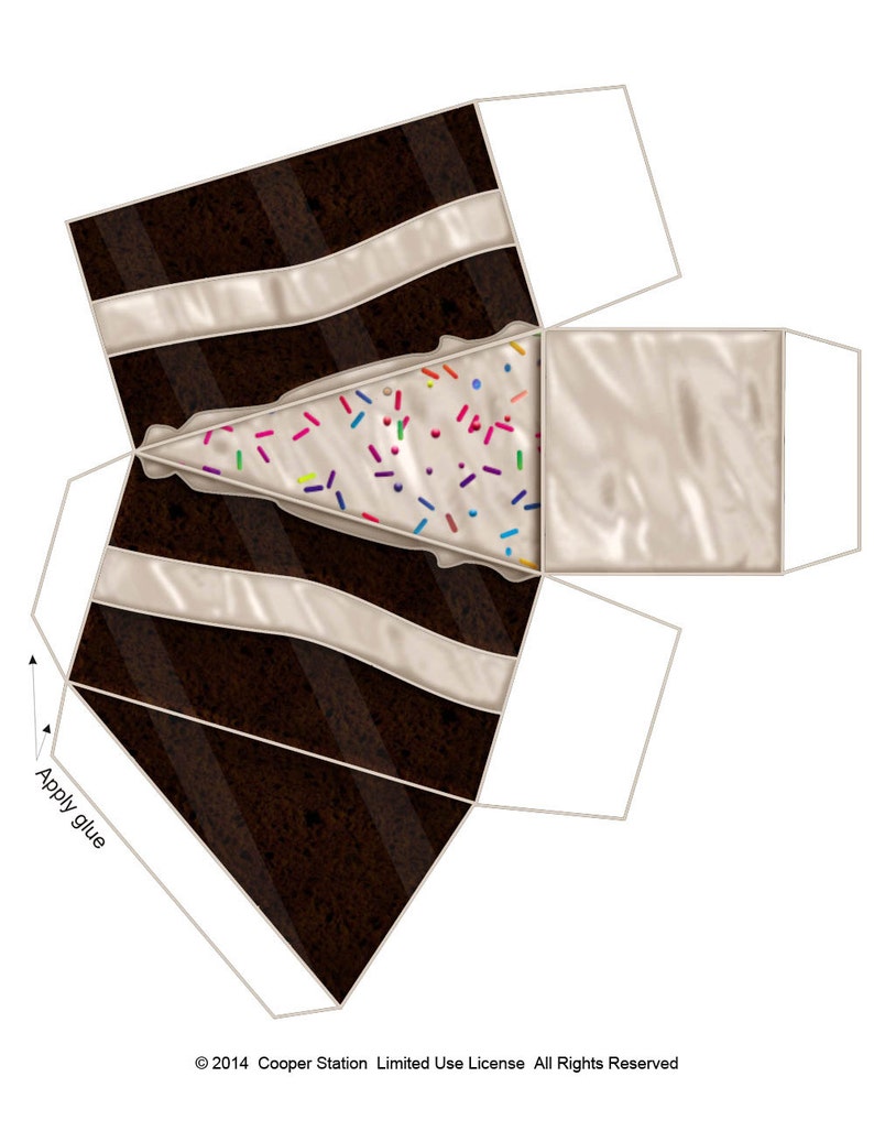 Digital Printable Cake Slice Favor Box - Etsy