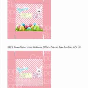 Digital Printable Small Square Easter Bunny Box - Easter Eggs - Candy ...