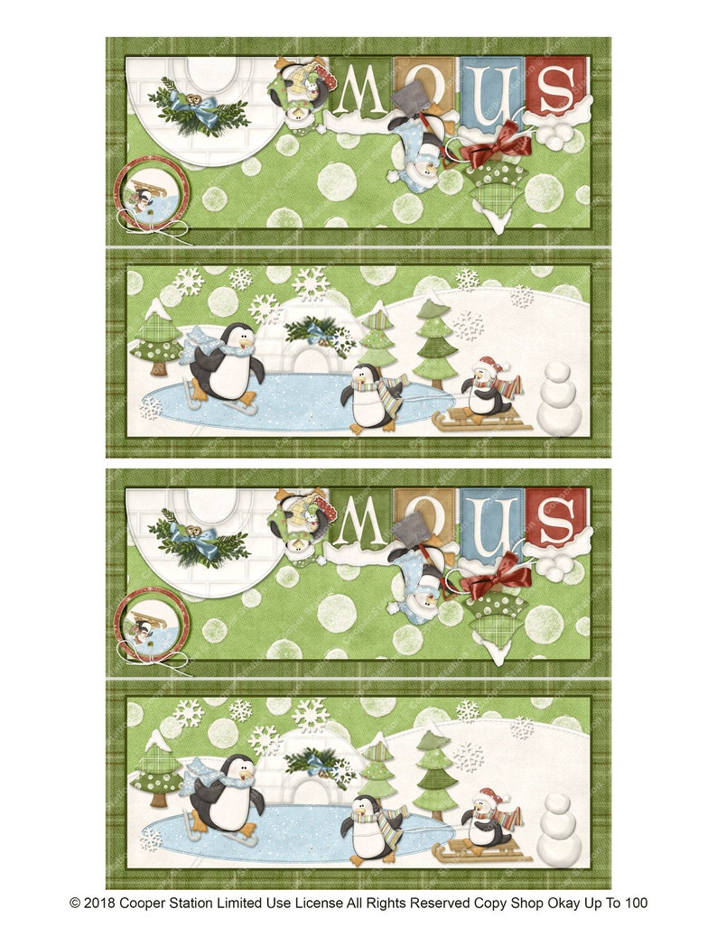 Digital Printable Bag Topper-treat Bag Toppers-penguins | Etsy