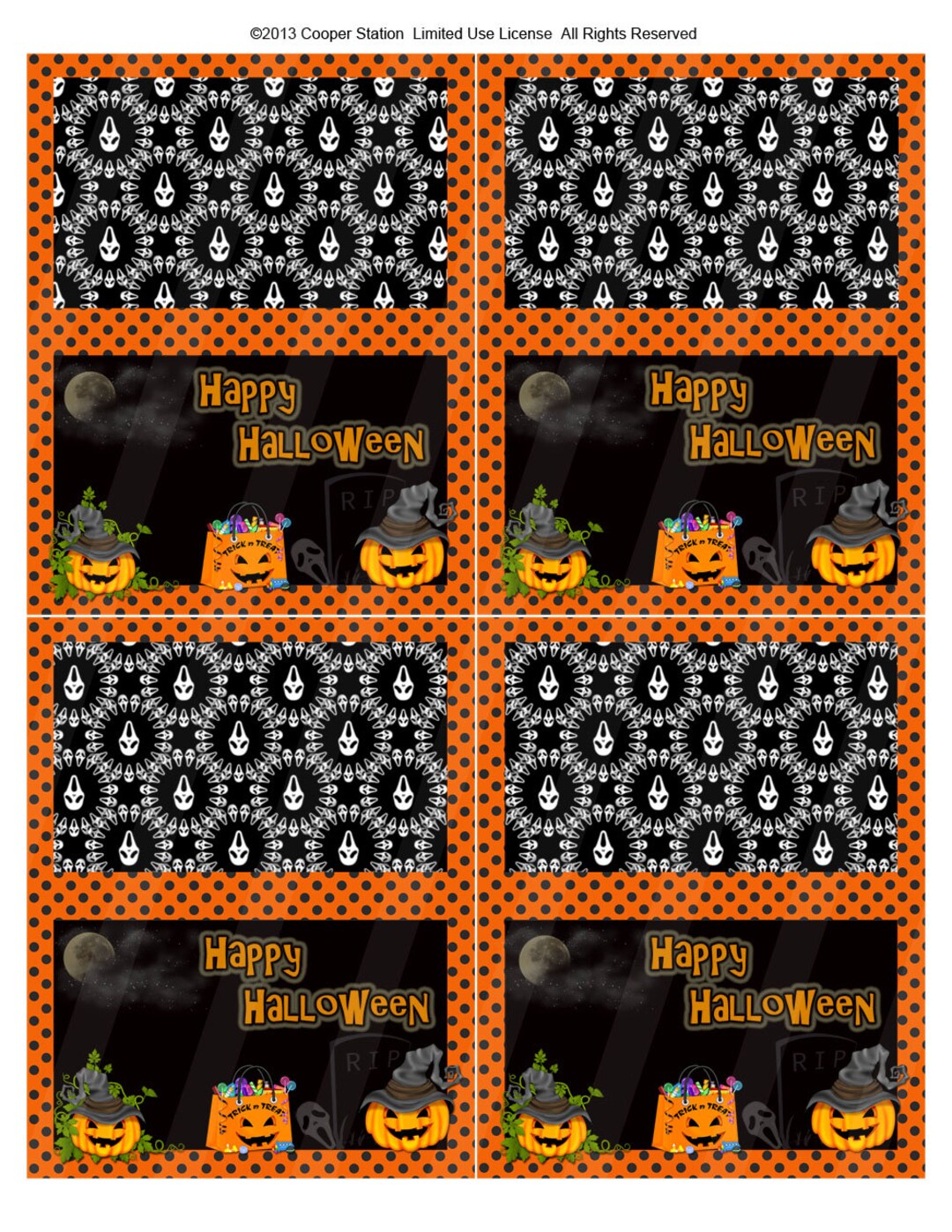 Digital Bag Topper Happy Halloween Theme - Etsy