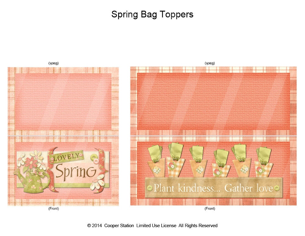 Digital Printable Spring Bag Topper | Etsy
