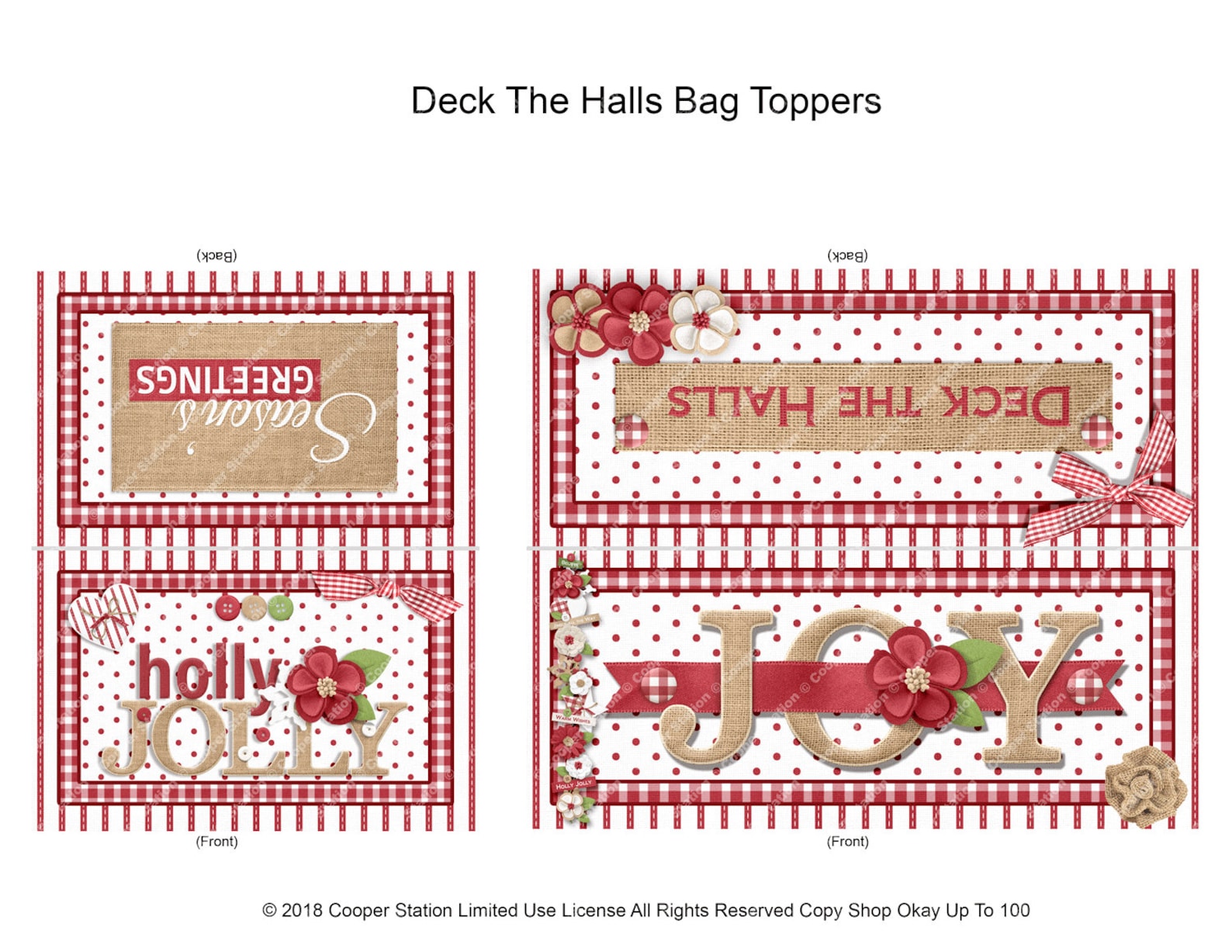 Digital Printable Christmas Bag Topper-treat Bag - Etsy